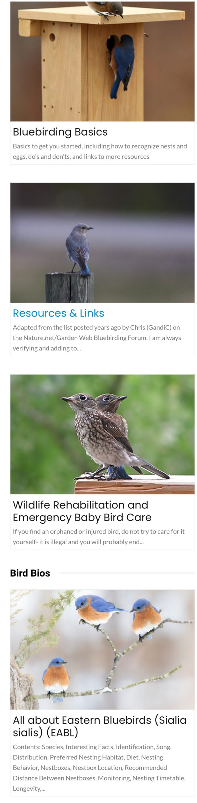 Reinventing Sialis.org - Sialis.org: Info on Bluebirds & Other Small ...